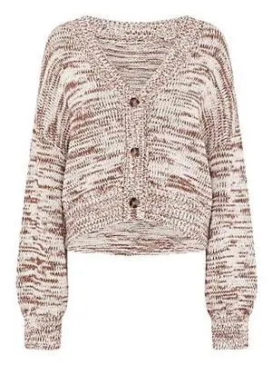 OMNES Relaxed-fit Cotton-knit Cardigan - Brown/cream