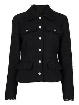 Whistles Lucie Button-up Boucle Jacket - Black
