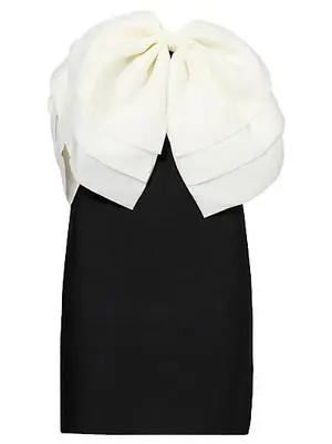 AMY LYNN Bow-embellished Knitted Mini Dress - Mono