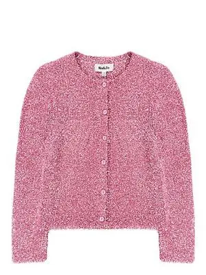 RO&ZO Sparkle Round-neck Knitted Cardigan - Pink