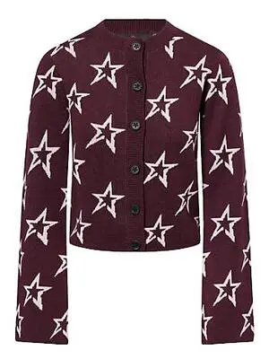 Perfect Moment Chalet Round-neck Wool Cardigan - Burgundy
