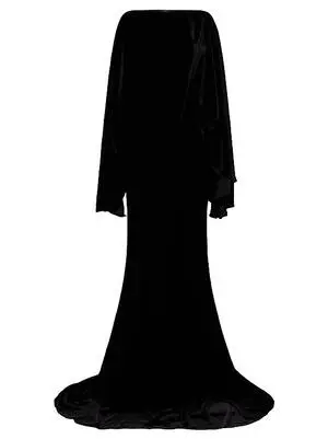 TALLER MARMO Musidora Cape-sleeved Gown - Black
