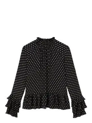 RO&ZO Collared Frill-Sleeve Woven Blouse