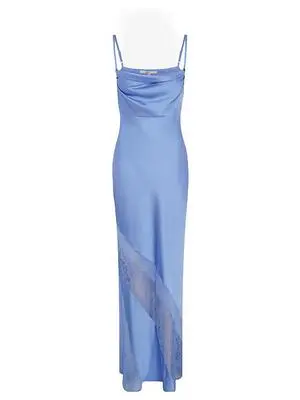 OMNES Sleeveless Satin Maxi Dress - Vista Blue