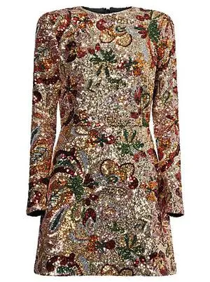 NADINE MERABI Camille Embellished Mini Dress - Multi