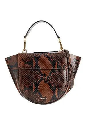 WANDLER Hortensia Mini Leather Top Handle Bag - Brown Python - 5837