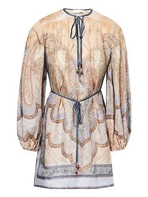 Zimmermann Wanderlust Silk Tunic Top - Tapestry Blue Multi