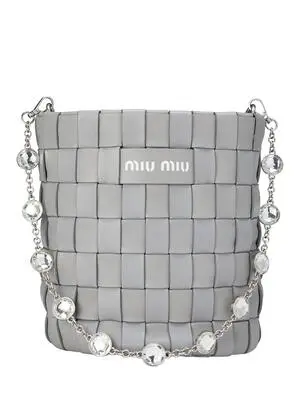Miu Miu Nappa Woven Bucket Bag - Grey