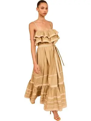Ulla Johnson Lucian Waist Tie Long Dress - Sand