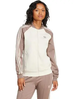 Adidas Adicolor Classics Sst Track Jacket - Wonder White / Trace Brown