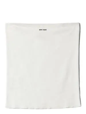 Miu Miu Cotton Knit Tube Top - White