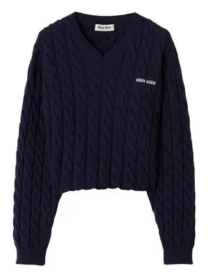 MIU MIU Wool Cable-Knit Mini-Pullover