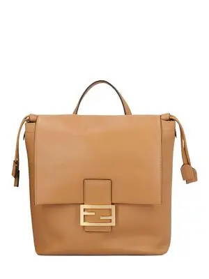 Fendi Small Leather Backpack - Brown