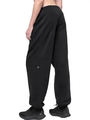 Alo Yoga Polar Fleece High-waist Retreat Jogger Pants - Black