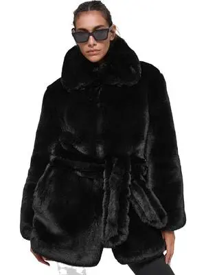 Alo Yoga Faux Fur Starstruck Coat - Black