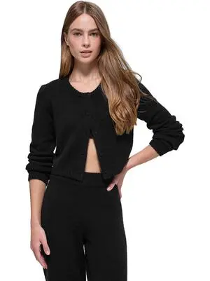Alo Yoga Wool Cashmere Cropped Cardigan - Black
