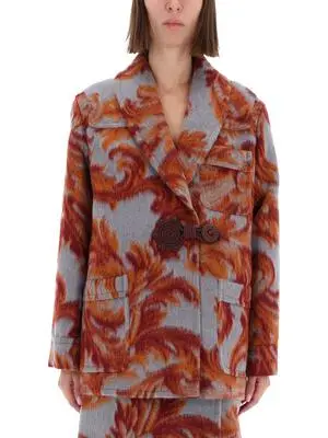 Etro Wool Blend Coat - Multicolour