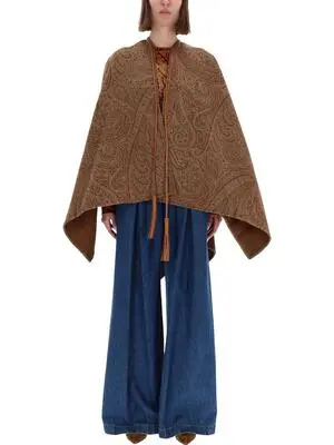 Etro Wool And Cashmere Cape - Brown
