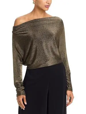 SIX FIFTY Metallic Threaded Top - Gold