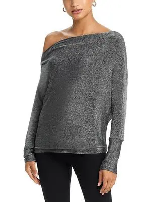 SIX FIFTY Metallic Threaded Top - Silver