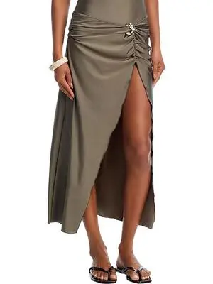 SIMKHAI Kora Wrap Midi Skirt
