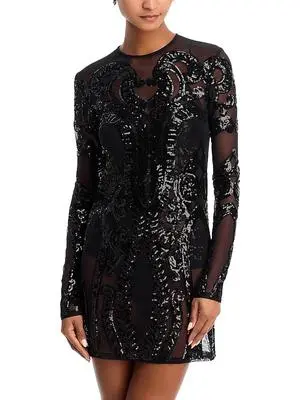 Norma Kamali Embellished Mini Dress - Black