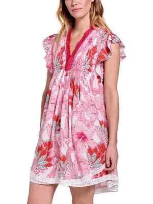 Poupette St Barth Sasha Pintuck Mini Dress - Pink Padang