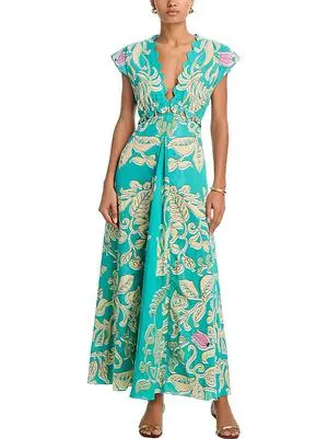 Poupette St Barth Noreen Waist Cutout Dress - Turquoise Ritual