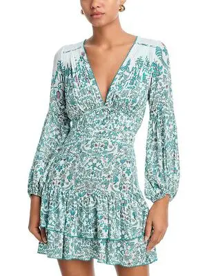 Poupette St Barth Chiarra Mini Dress - Green Tiare
