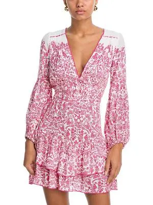Poupette St Barth Chiarra Mini Dress - Pink Tiare