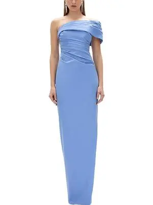 Rachel Gilbert Gale Off-the-shoulder Gown - Blue