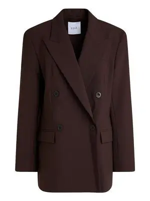 ESSE STUDIOS Onus Double-breasted Crepe Blazer - Dark Brown