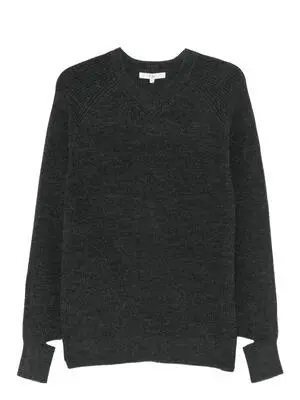 Tibi V-neck Knitted Sweater - Grey