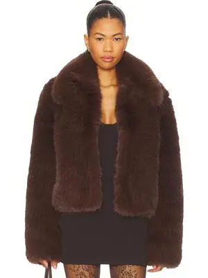 Majorelle Vienna Faux Fur Jacket - Dark Chocolate