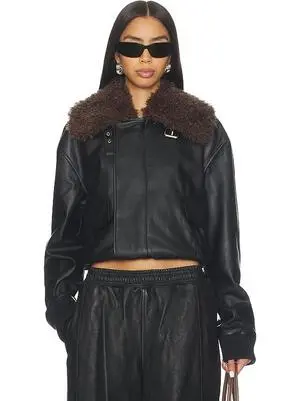Superdown Philomena Faux Leather Jacket - Black
