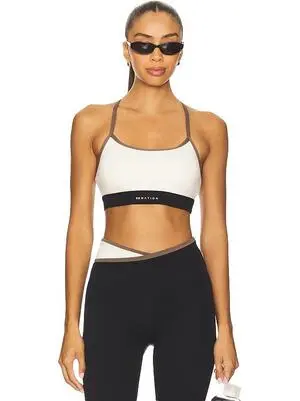 P.E Nation Signature Sports Bra In White - Whisper White & Walnut
