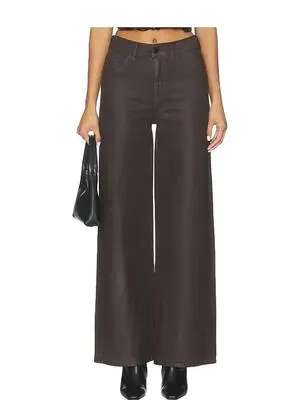DL1961 Hepburn High-rise Wide-leg Jeans - Walnut Coated