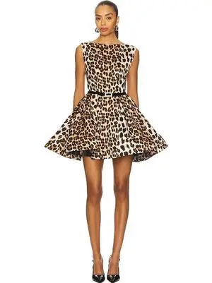 BRONX AND BRONCO Luciana Leopard Mini Dress - Black & Brown