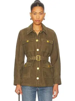 L'Agence Ishani Belted Jacket - Olive