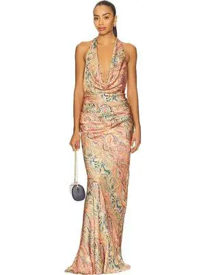 NOOKIE Solana Gown - Paisley Print