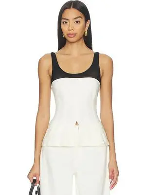 WeWoreWhat Corset Top - Ivory & Black