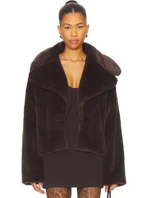 Superdown Willow Faux Fur Coat - Brown