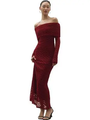 Bardot Adoni Off-shoulder Maxi Dress - Plum