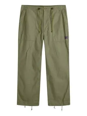 Needles Reversed Sateen String Fatigue Trousers - Olive