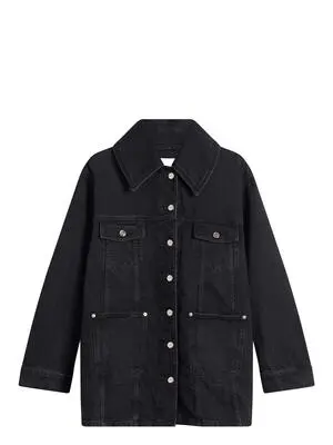 GANNI Rigid Denim Midi Jacket