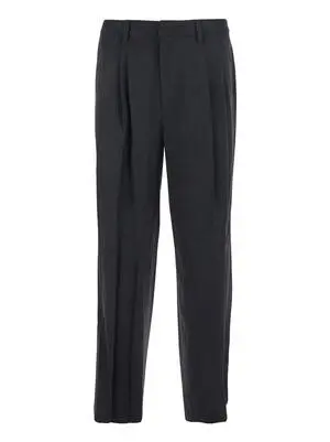 DUNST Tailored Pleated Trousers - Black