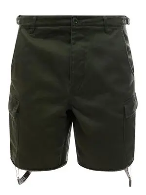 CELINE Cotton Shorts With Logoed Straps