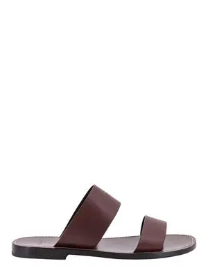Celine Leather Sandals - Brown