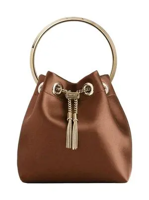 JIMMY CHOO Bon Bon Satin Crossbody Bag - Brown
