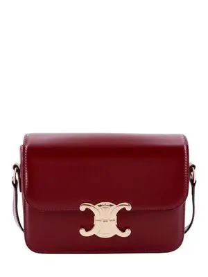 Celine Teen Triomphe Leather Shoulder Bag - Red